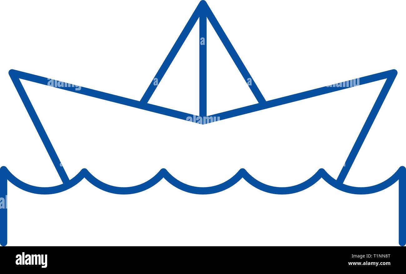 Papier Boot Symbol Leitung Konzept. Papier boot Flachbild vektor Symbol ...