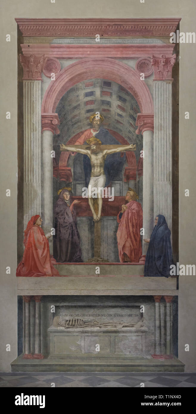 Fresko "heilige Dreifaltigkeit" durch die italienische Renaissance Maler Masaccio (1425), die in ...