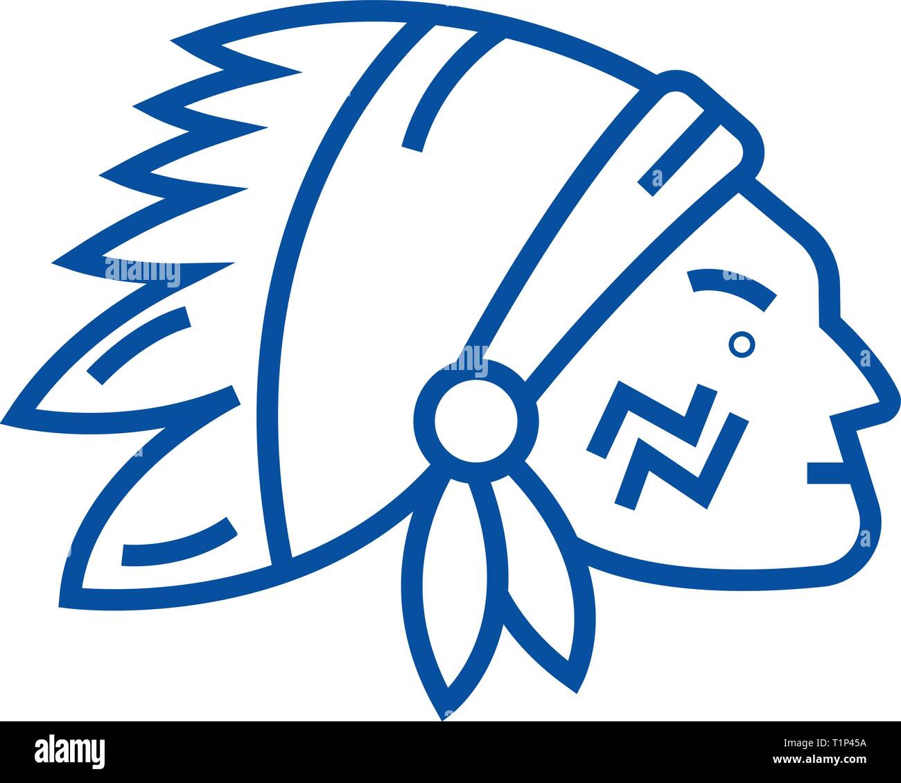 Indian Head Symbol Leitung Konzept Indische Kopf Flache Vektor Symbol indian-head-symbol-leitung-konzept-indische-kopf-flache-vektor-symbol