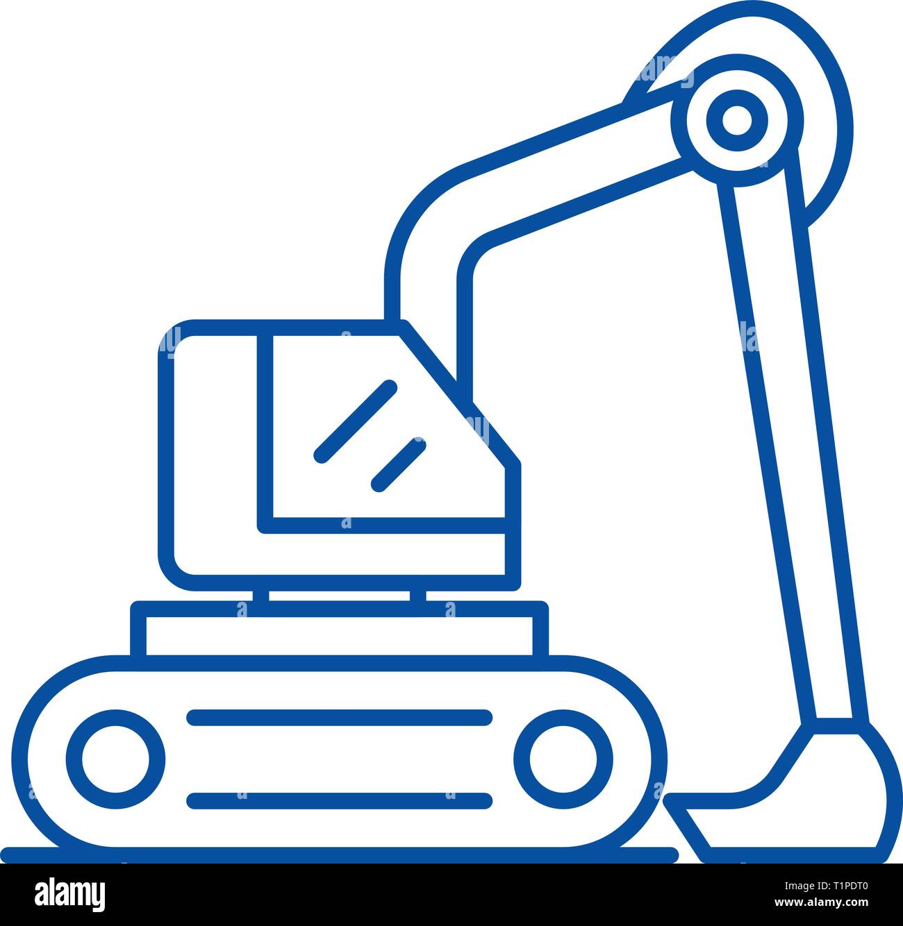 Bau bagger Symbol Leitung Konzept. Bau Bagger flachbild Vektor Symbol ...