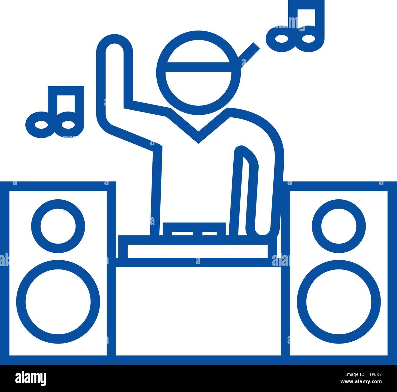 Dj mix Symbol Leitung Konzept. Dj mix Flachbild vektor Symbol, Zeichen ...