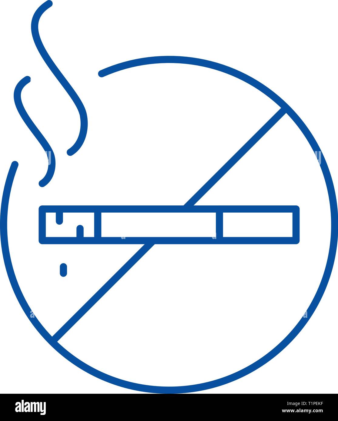 Nicht rauchen Symbol Leitung Konzept. Rauchen Sie nicht flach Vektor ...