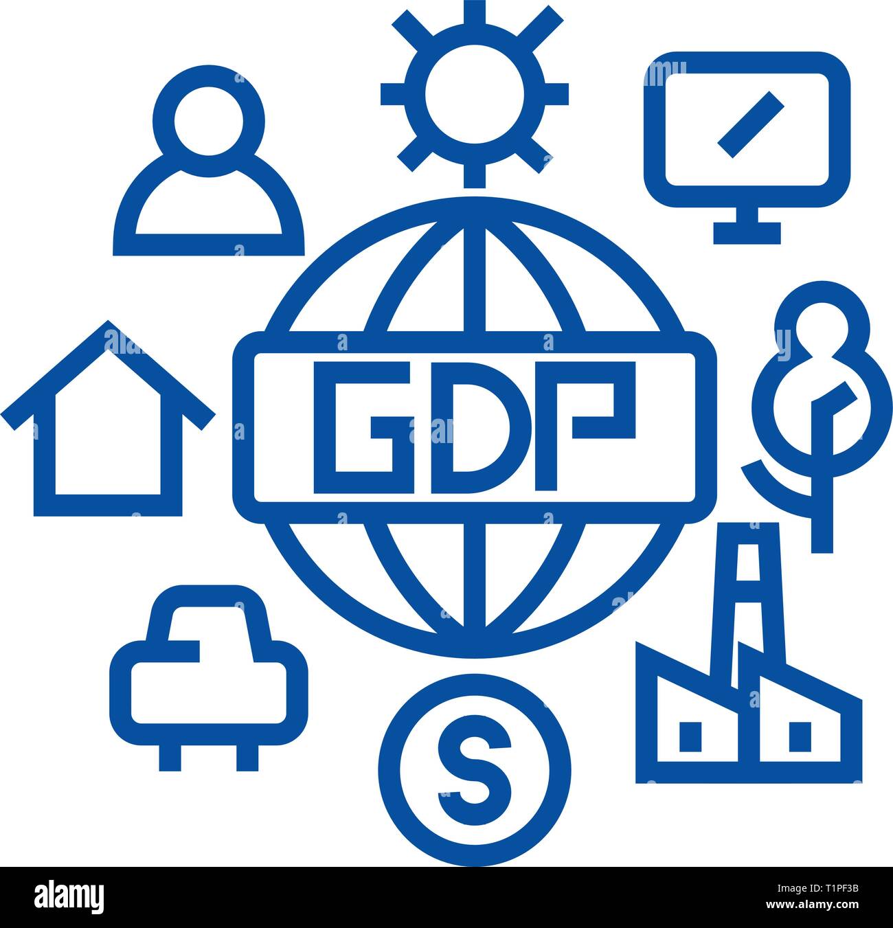 Wirtschaft, bip Symbol Leitung Konzept. Wirtschaft, bip Flachbild ...