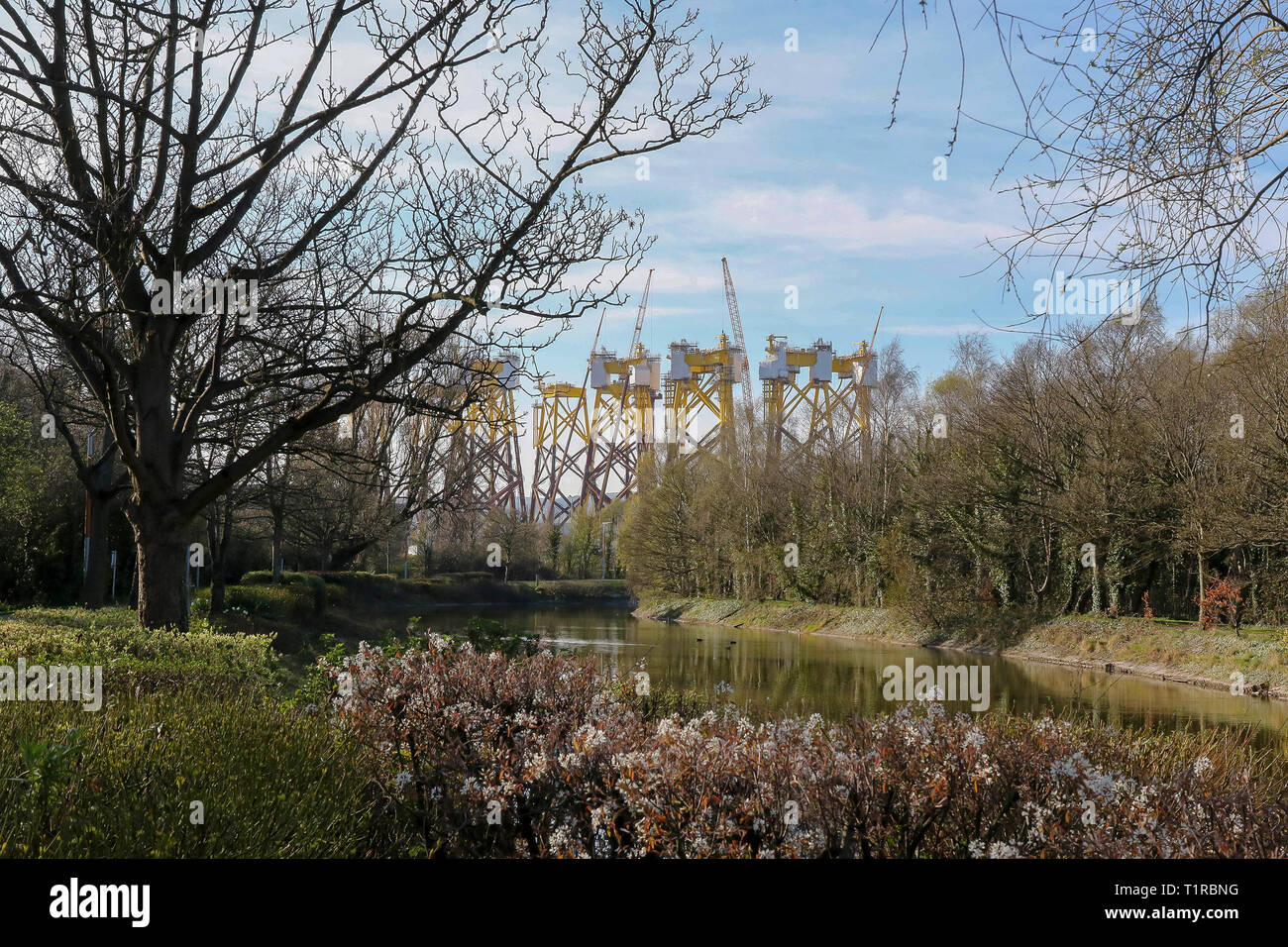 Victoria Park, Belfast, Nordirland. 28. März 2019. Einen warmen und ...