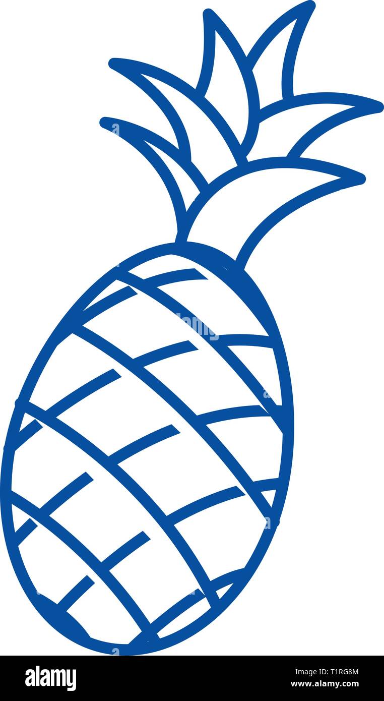 Ananas Symbol Leitung Konzept. Ananas flachbild Vektor Symbol, Zeichen ...