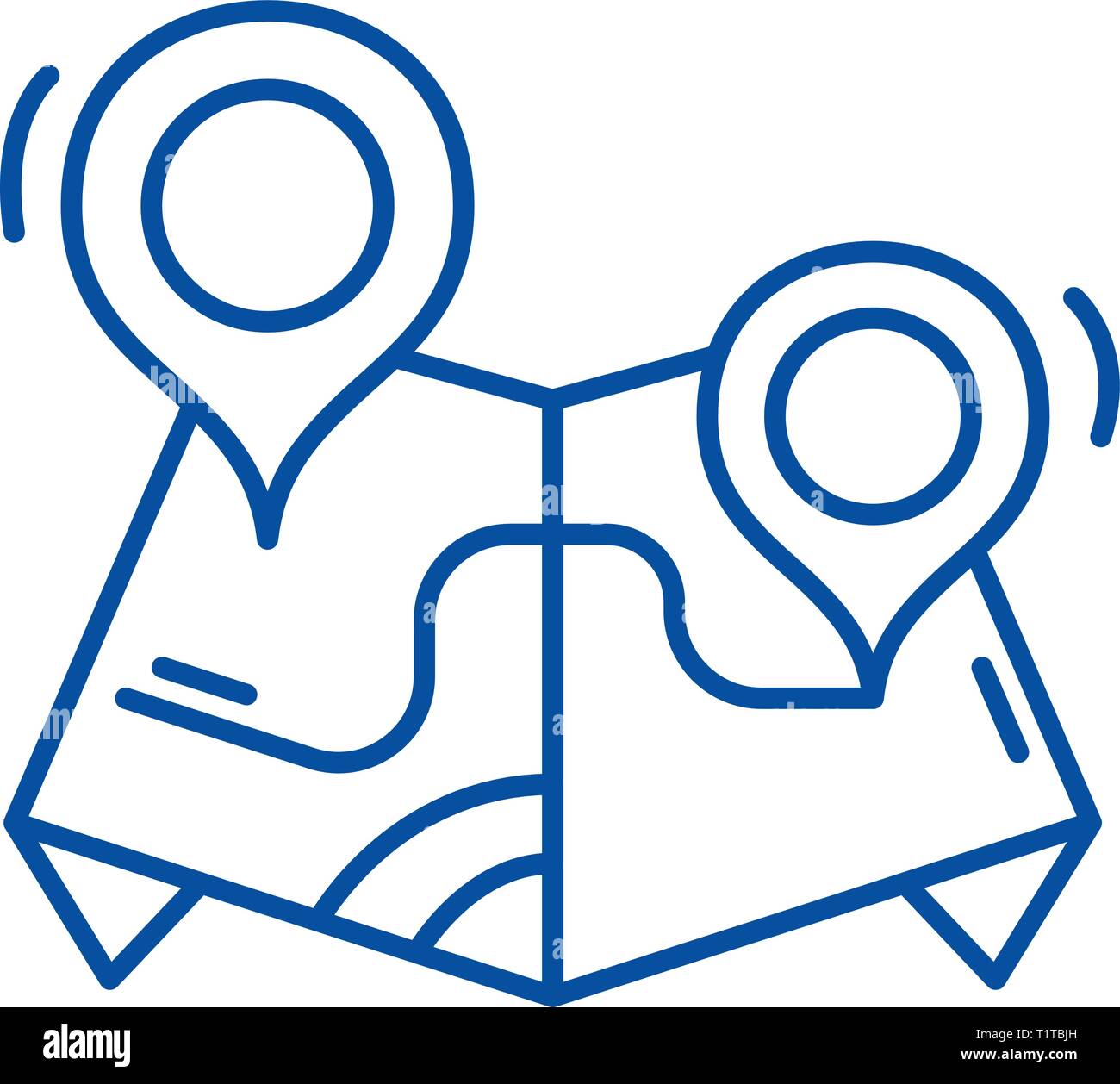 Route Symbol Leitung Konzept. Route flachbild Vektor Symbol, Zeichen ...