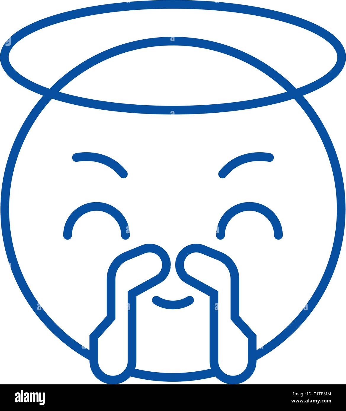 Saint emoji Symbol Leitung Konzept. Saint emoji Flachbild vektor Symbol ...