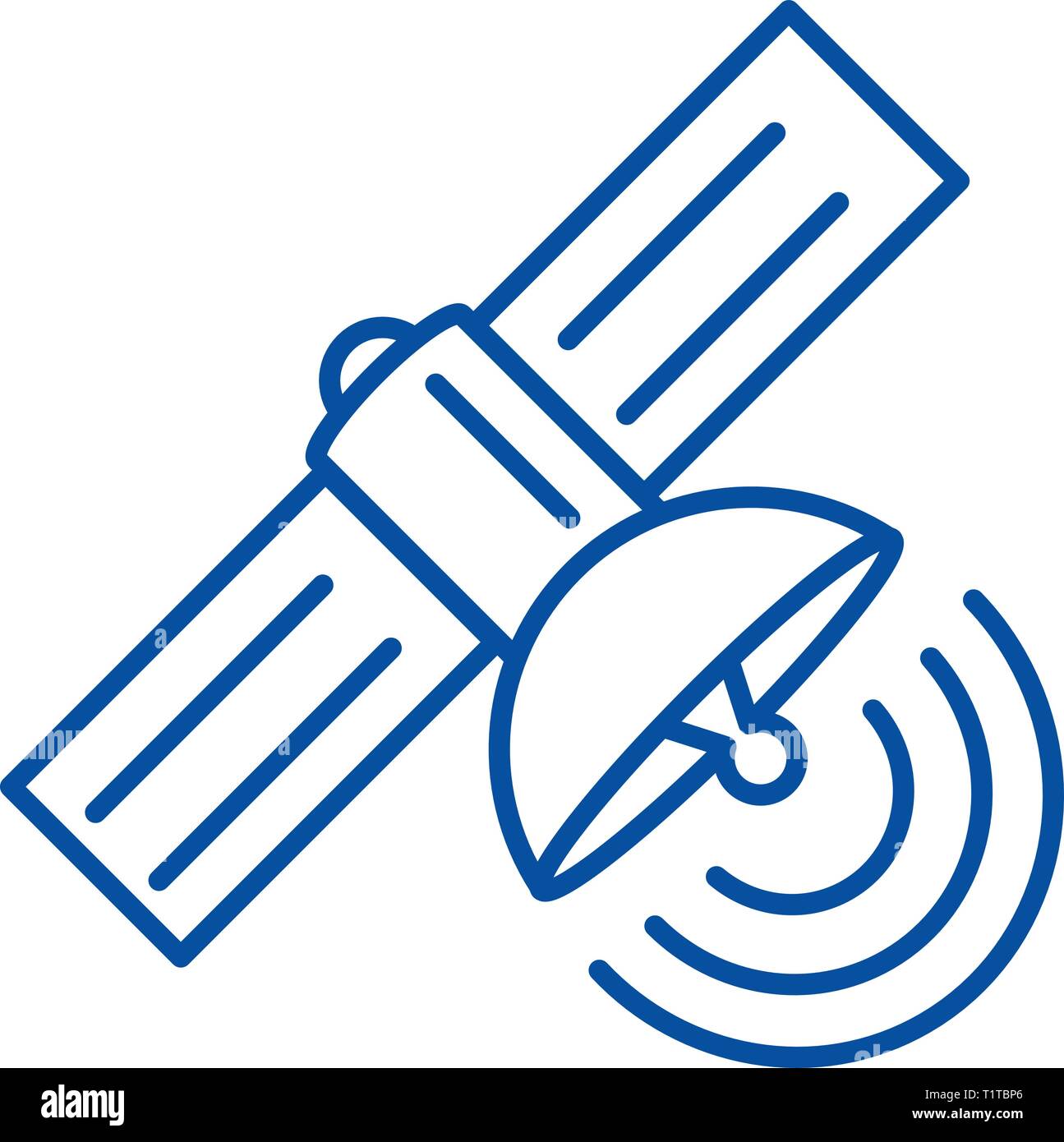 Sat-Symbol Leitung Konzept. Sat vektor Symbol, Zeichen, umriss ...
