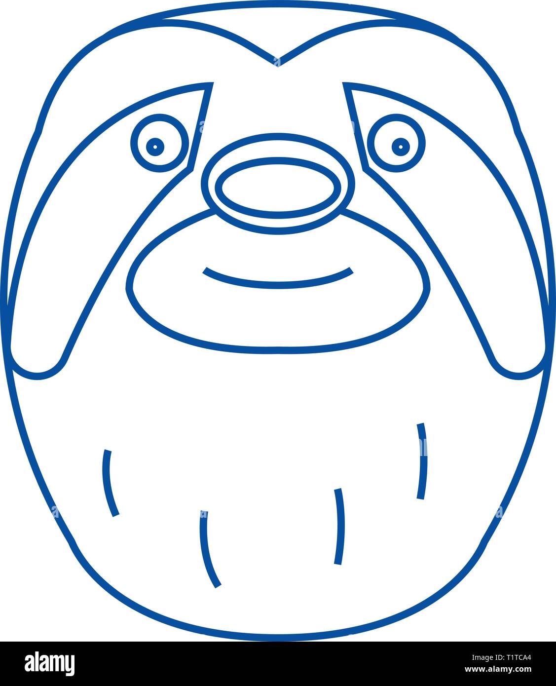 Faultier Kopf Symbol Leitung Konzept. Faultier Kopf, flache Vektor ... Faultier Kopf Symbol Leitung Konzept. Faultier Kopf, flache Vektor ...