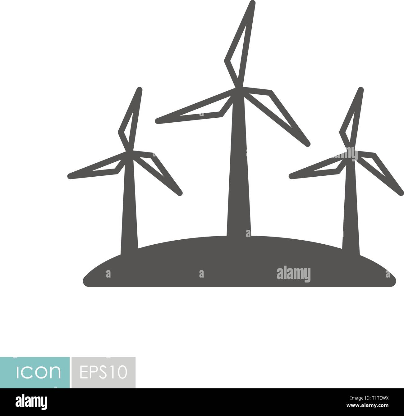 Mühle Flachbild-Symbol. Landwirtschaft unterzeichnen. Grafik Symbol für ...