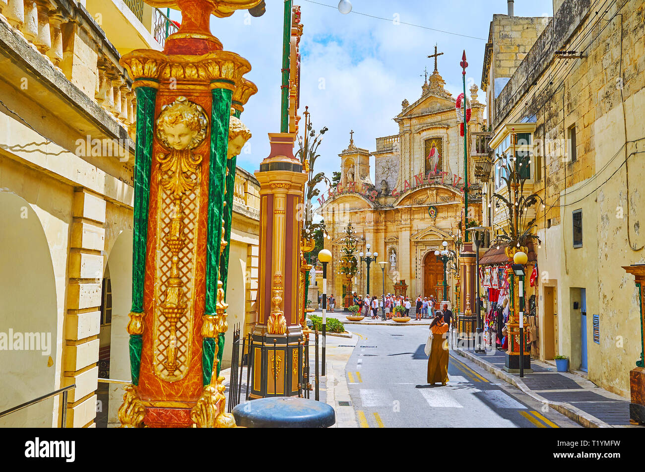 RABAT, MALTA - 16. JUNI 2018: Der Blick auf die Stiftskirche St. Paul's ...