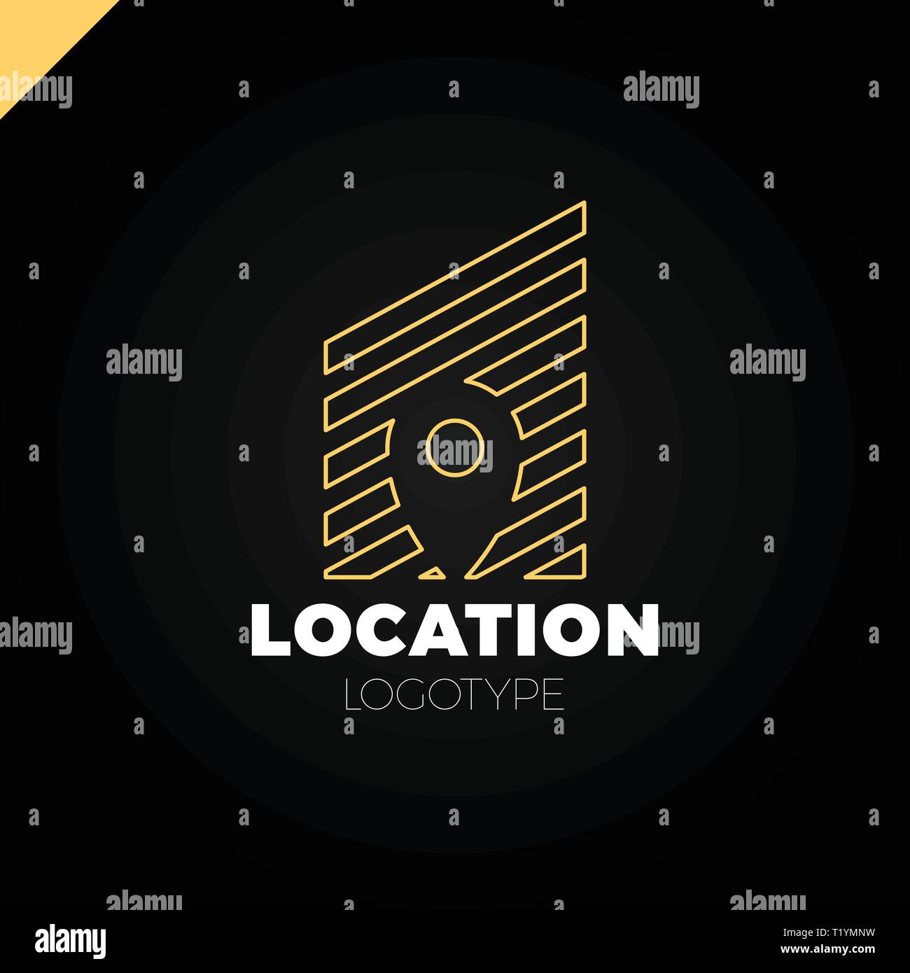 Logo Lageplan negativen Raum Symbol in der Zeile Stadt bauen vektor ...