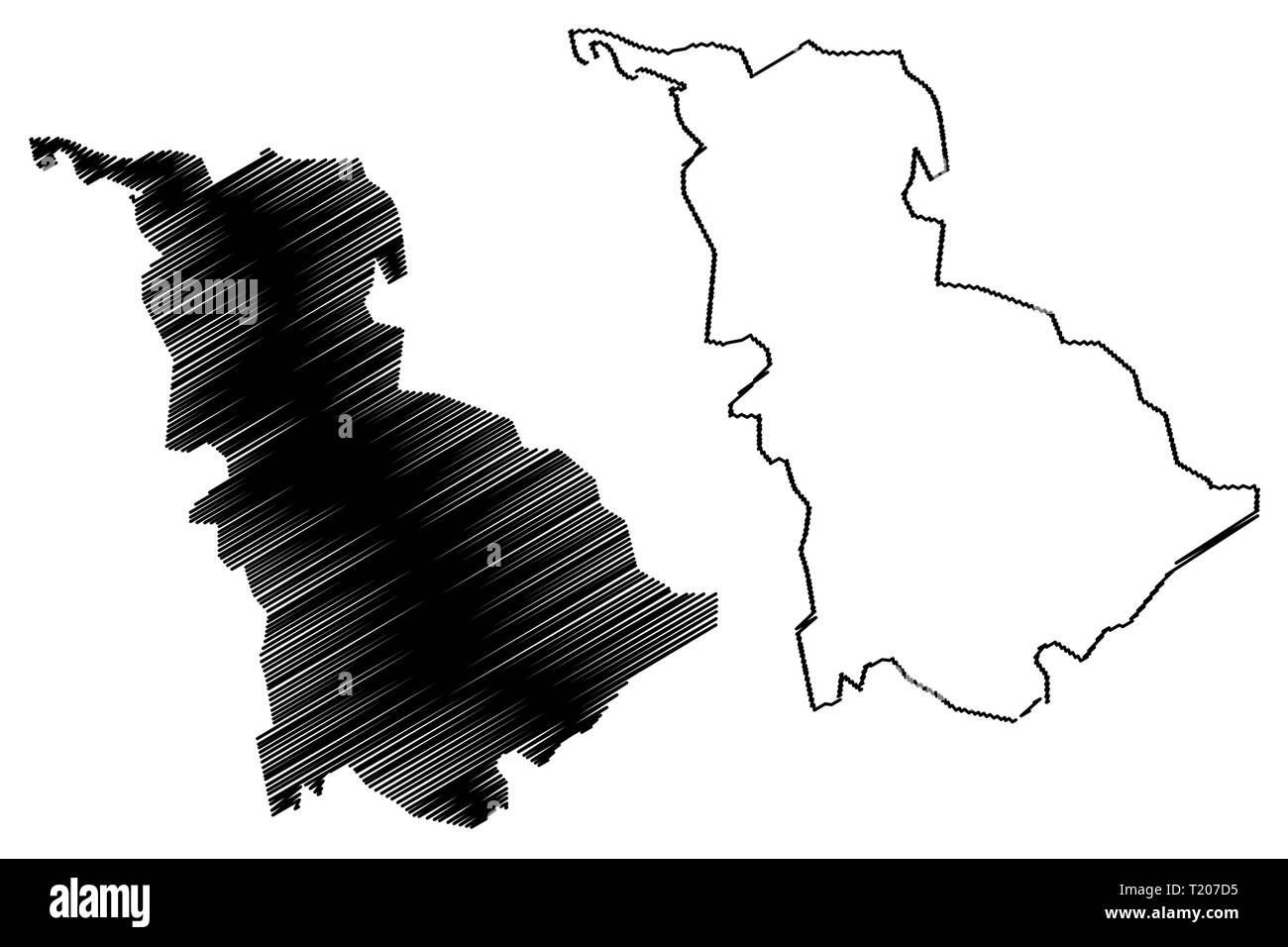 Babil Governorate (Republik Irak, Gouvernements des Irak) Karte Vektor ...