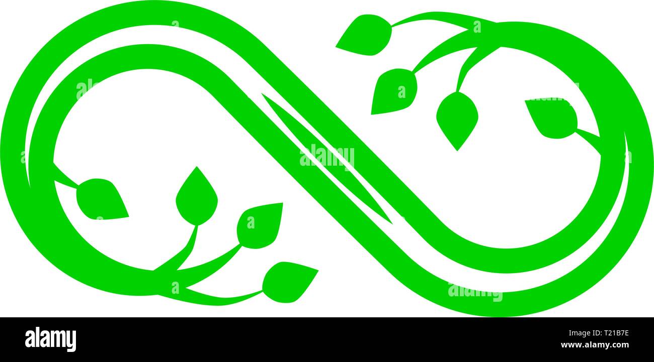 Infinity Symbol - grüne Umrandung gedeihen, isoliert - Vector ...