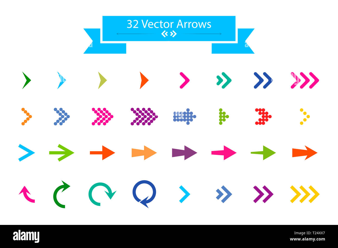 Pfeile gesetzt. Pfeilsymbol. Pfeil bunt gefärbt. Vektor icon. Pfeil ...