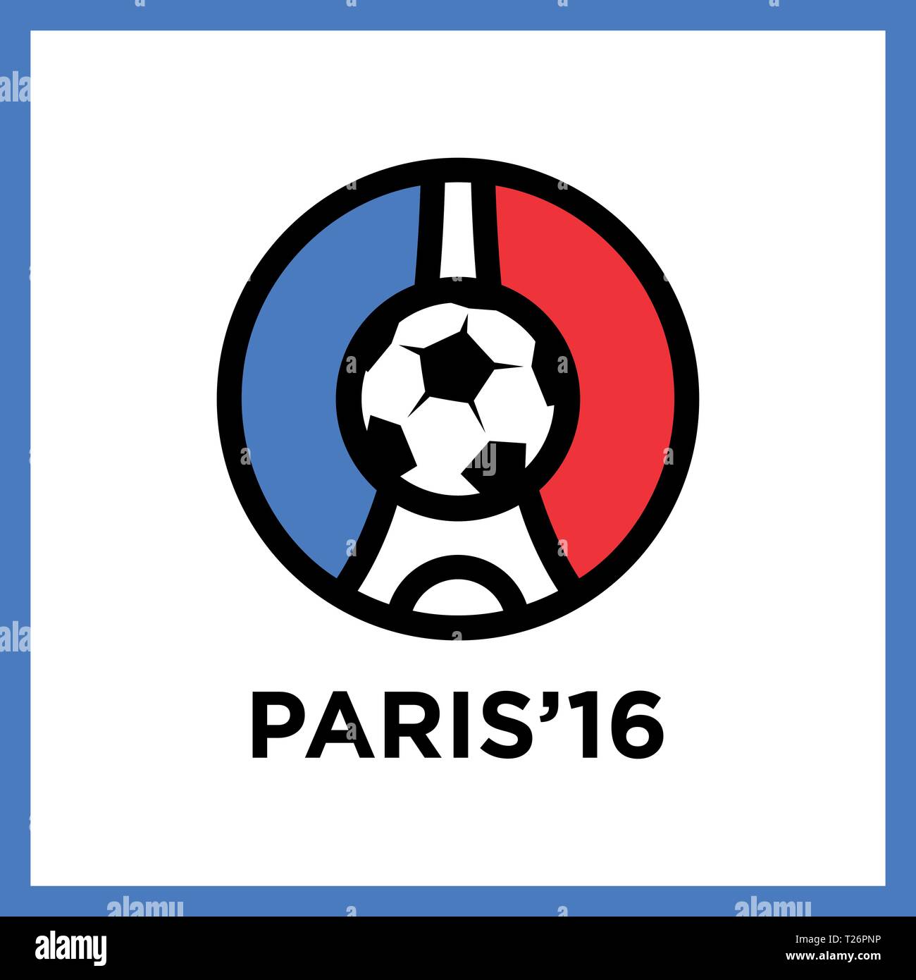 Fußball oder Fußball Frankreich Euro 2016 Logos. Eiffelturm Logo Paris ...