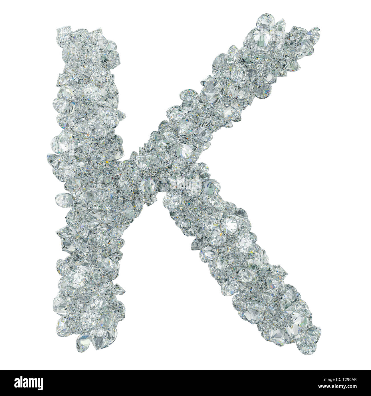 Diamond font Buchstabe K von Diamanten. 3D Rendering auf weiBem Hintergrund Stockfotografie Alamy