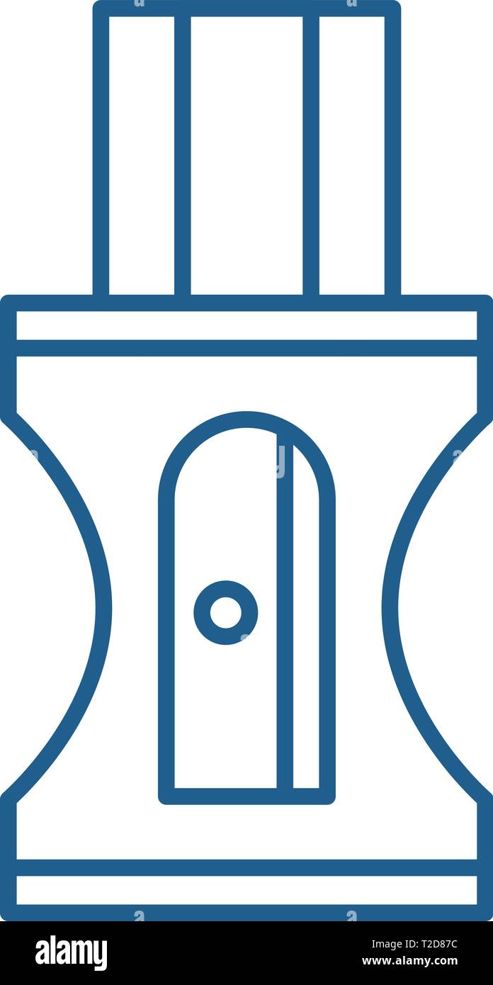 Bleistiftspitzer Symbol Leitung Konzept. Bleistiftspitzer flachbild ...