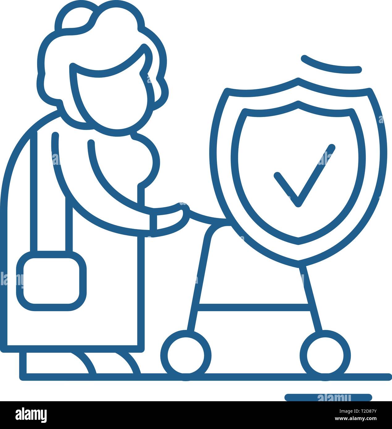 Pensionskasse Symbol Leitung Konzept. Pensionskasse flachbild Vektor ...