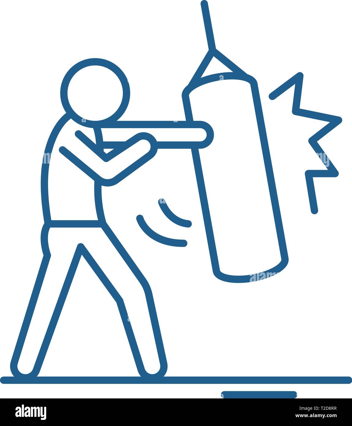 Boxsack Symbol Leitung Konzept. Boxsack flachbild Vektor Symbol ...