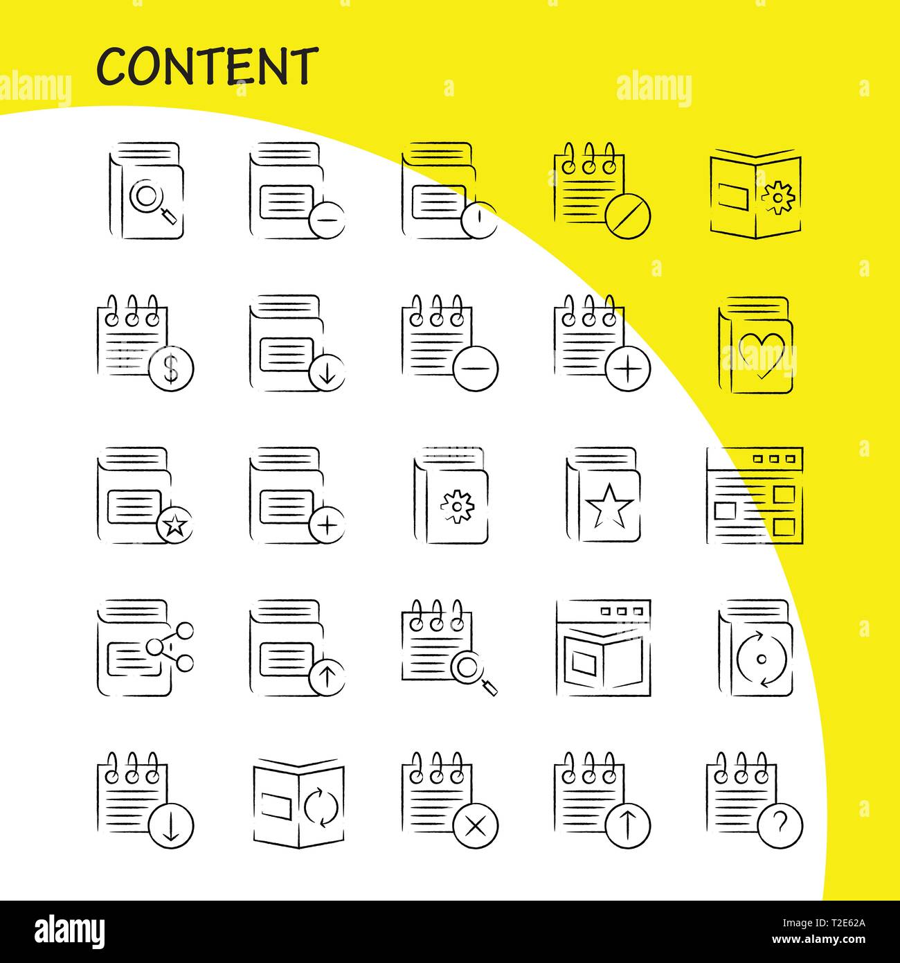 Inhalt Hand gezeichnet Icon Pack für Designer und Entwickler. Symbole ...