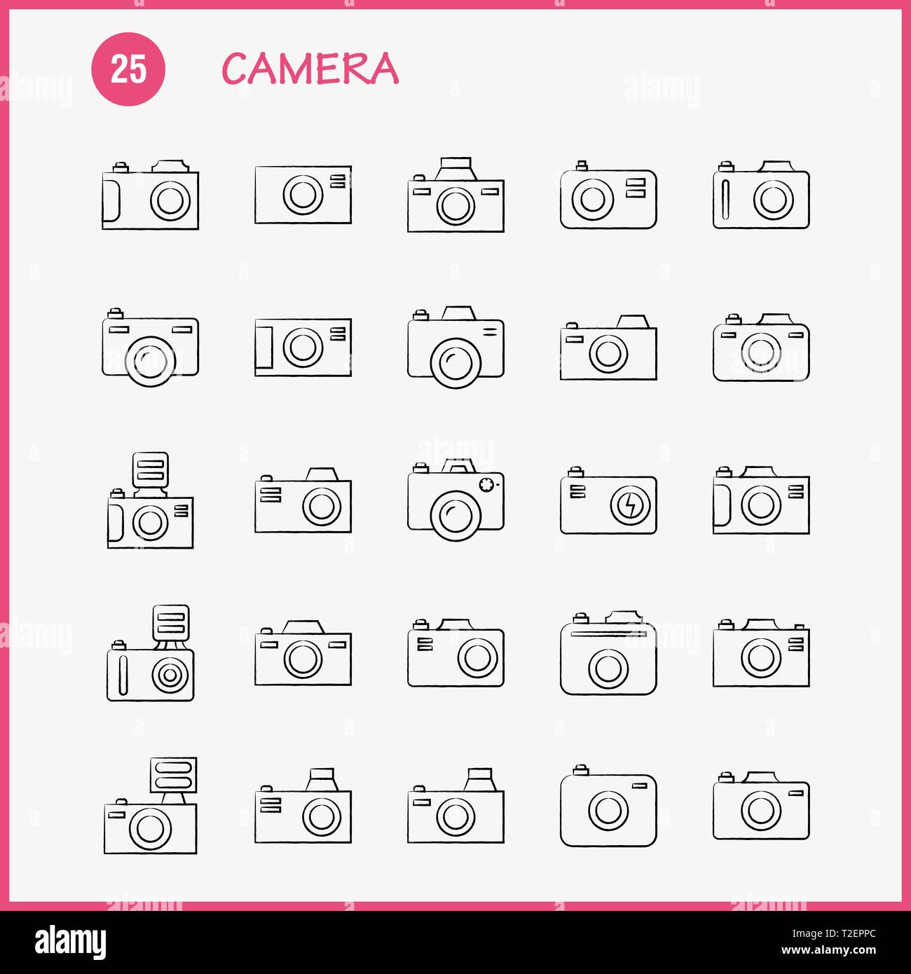 Kamera Hand gezeichnet Symbol für Web, Print und Mobile UX/UI-Kit. Wie ...