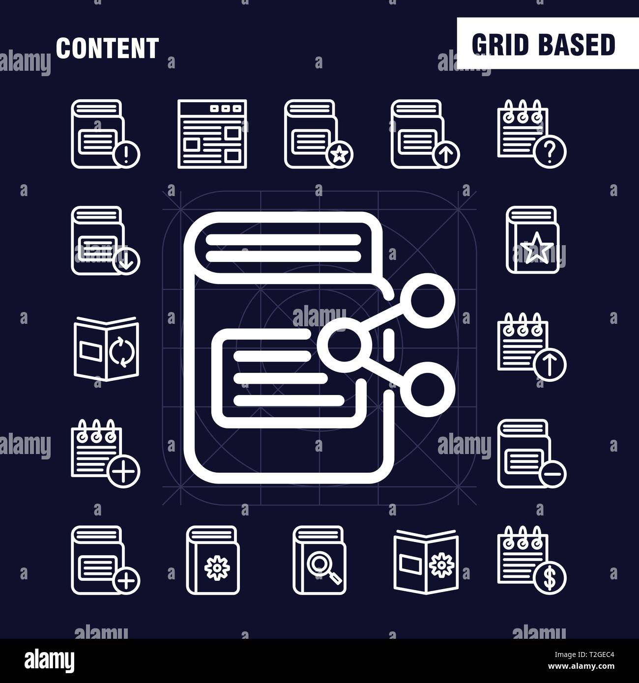 Inhalt Symbol Leitung Pack für Designer und Entwickler. Symbole von Web ...