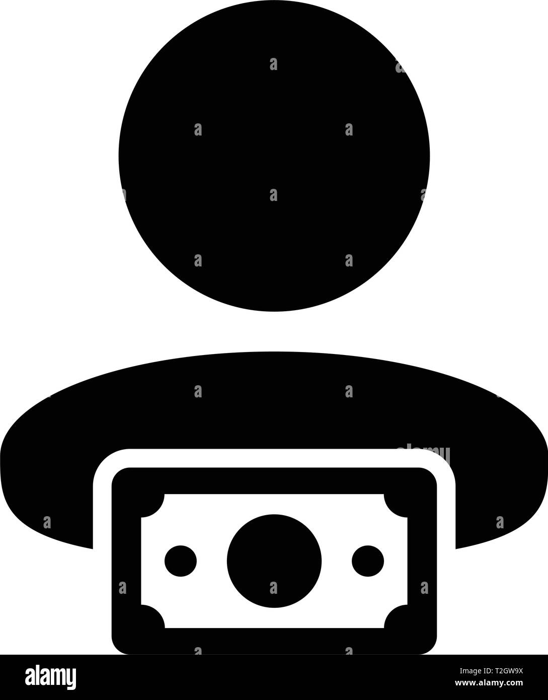 Umsatz Symbol Vektor männlichen Benutzer person Profil Avatar mit Geld ...