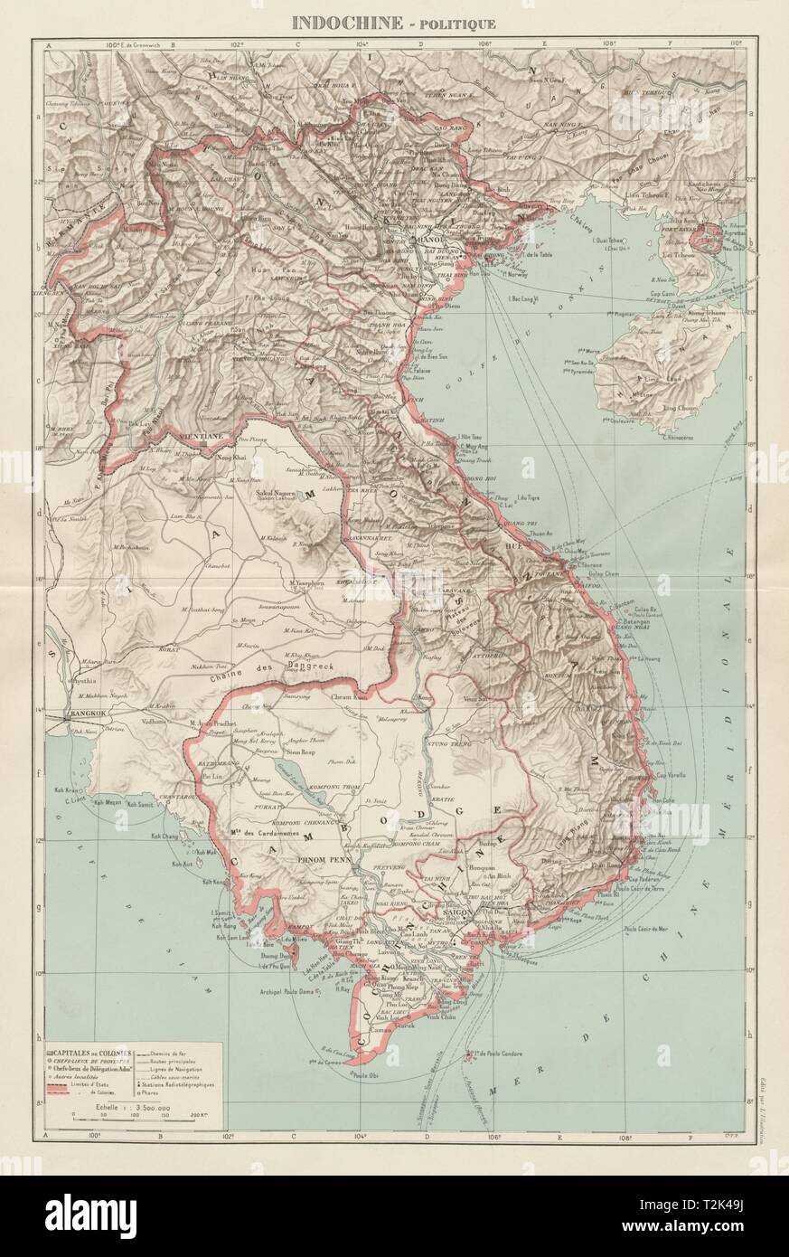 French indochina map -Fotos und -Bildmaterial in hoher Auflösung – Alamy