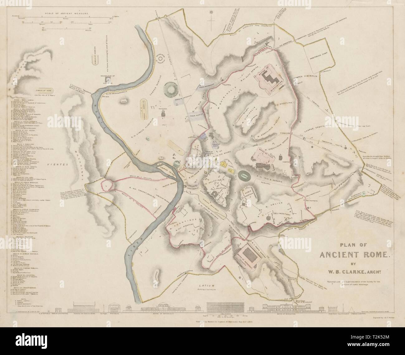 Das antike Rom ROMA antike Stadt Stadtplan Plan & Bau Profile. SDUK ...