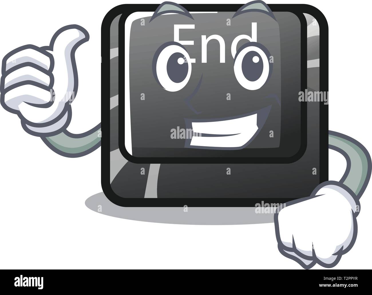 Daumen nach oben-Taste Ende in der Form Charakter Vector Illustration ...