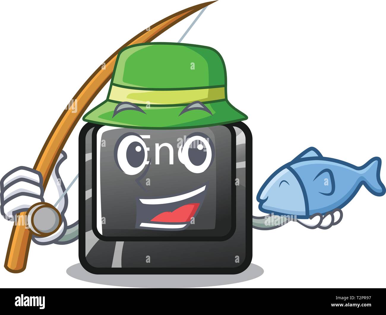 Angeln Taste Ende in der Karikatur Vektor-illustration isoliert Stock ...