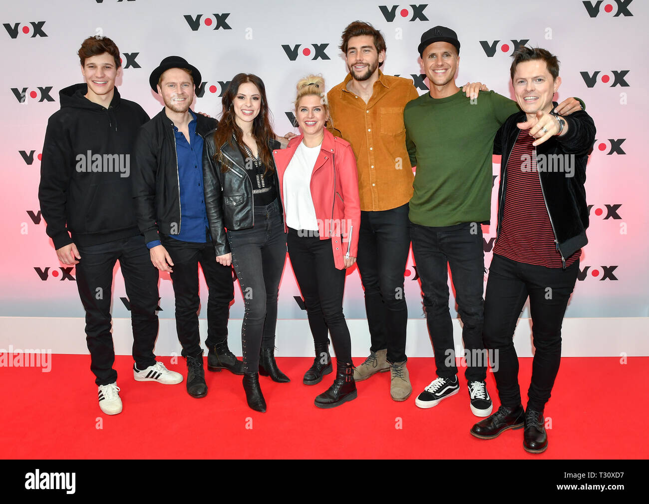 05 April 2019, Berlin: wincent Weiss (L-R), Johannes Oerding, Jennifer ...