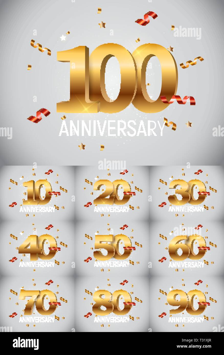 Vorlage Logo Jubiläum Set Vector EPS Abbildung 10 Stock-Vektorgrafik ...