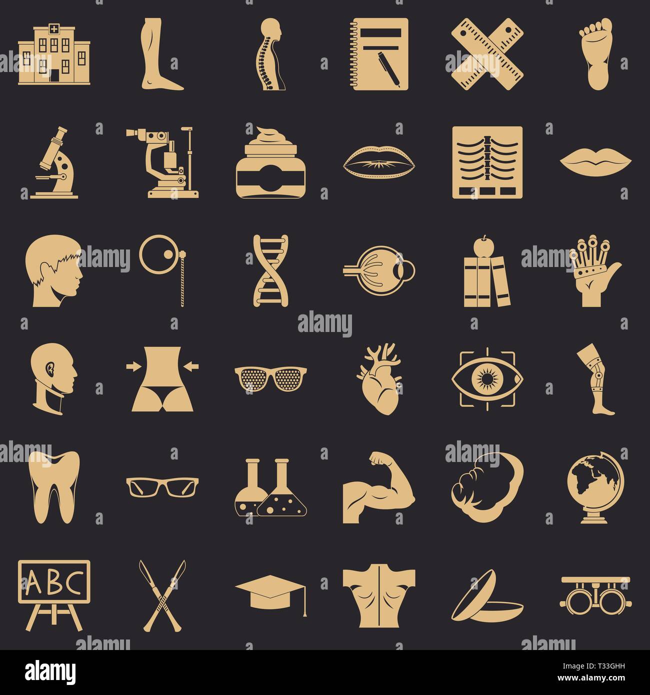 Anatomie der Orgel Satz Symbole. Einfachen Stil von 36 Anatomie der ...