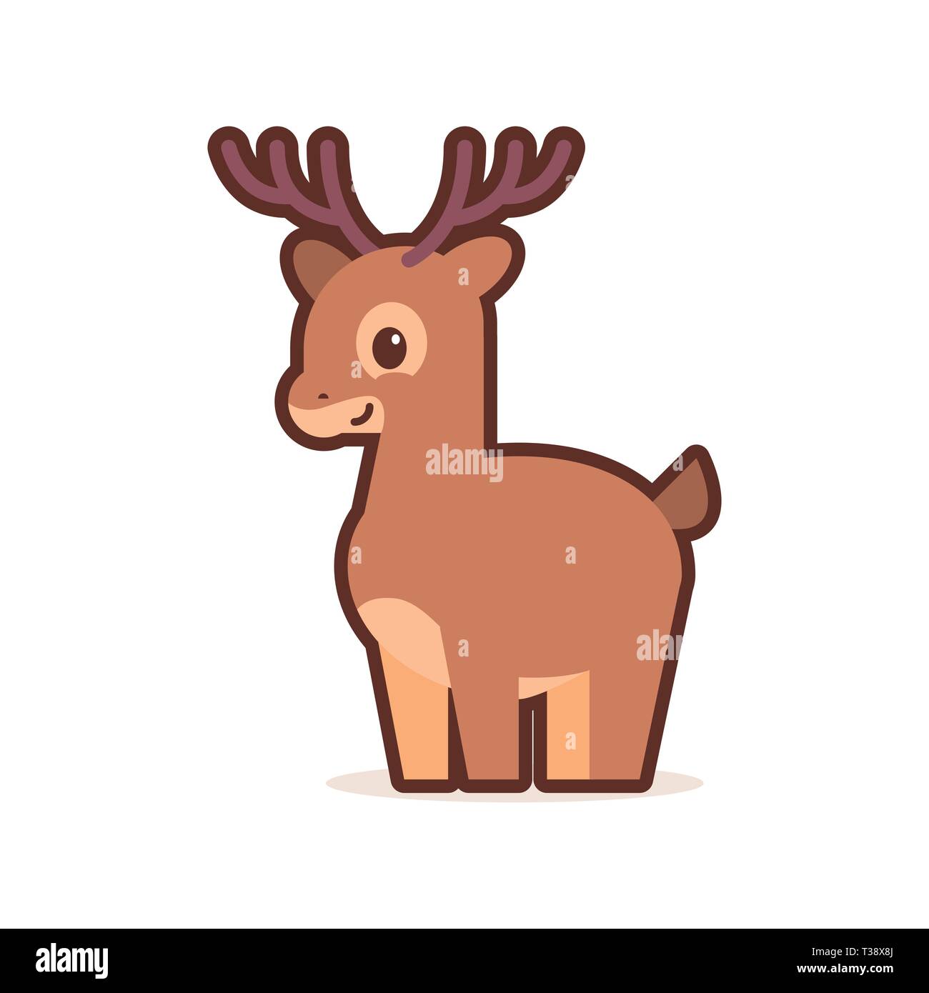 Süße kleine Rehe cartoon comic Charakter mit lächelnden Gesicht ...