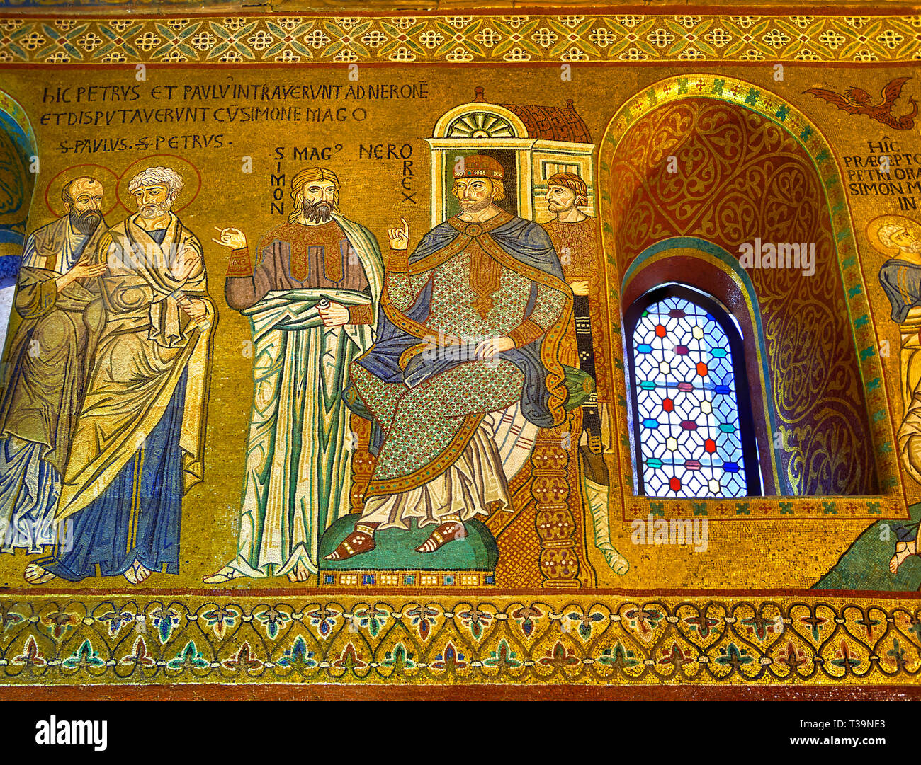 Mittelalterliche byzantinische Mosaiken von St Peter & Paul & Kaiser Nero, Pfalzkapelle ...