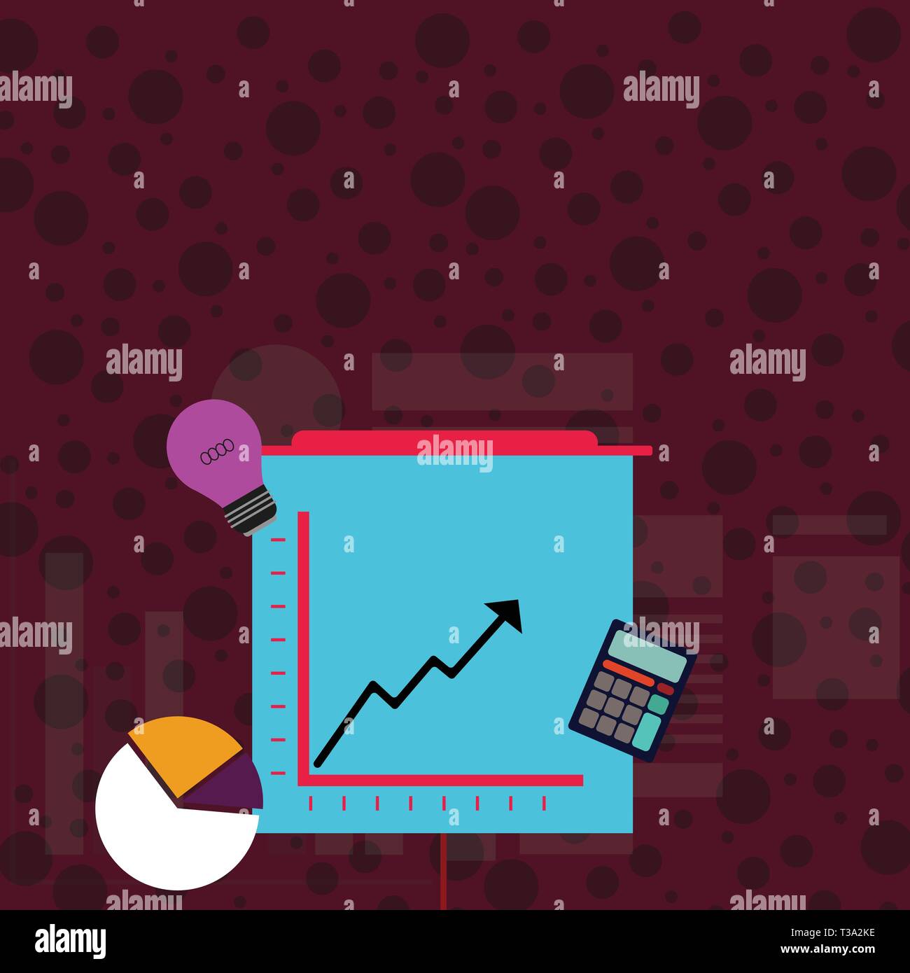 Investitionen Symbole von Kreis- und Liniendiagramm mit Pfeil Rauf ...