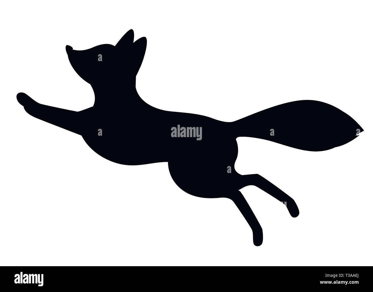 Schwarzer umriss silhouette fuchs Stock-Vektorgrafiken kaufen - Alamy
