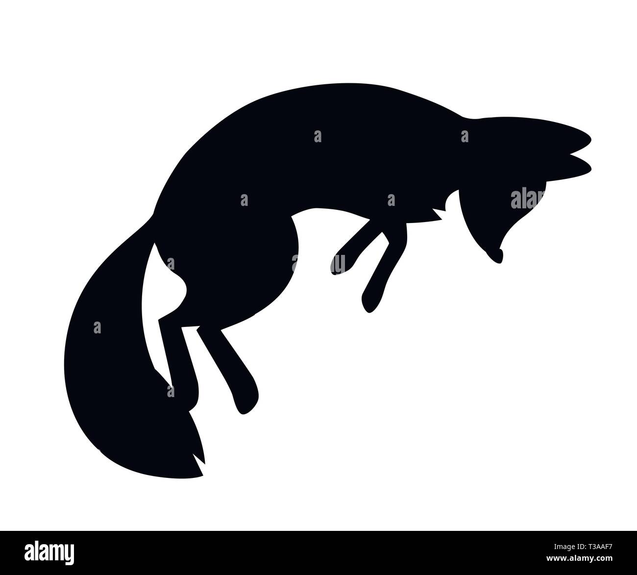 Schwarzer umriss silhouette fuchs Stock-Vektorgrafiken kaufen - Alamy