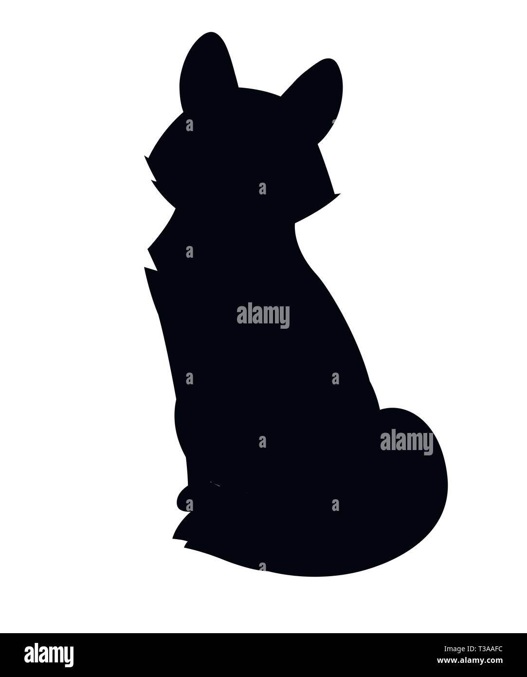Schwarzer umriss silhouette fuchs Stock-Vektorgrafiken kaufen - Alamy