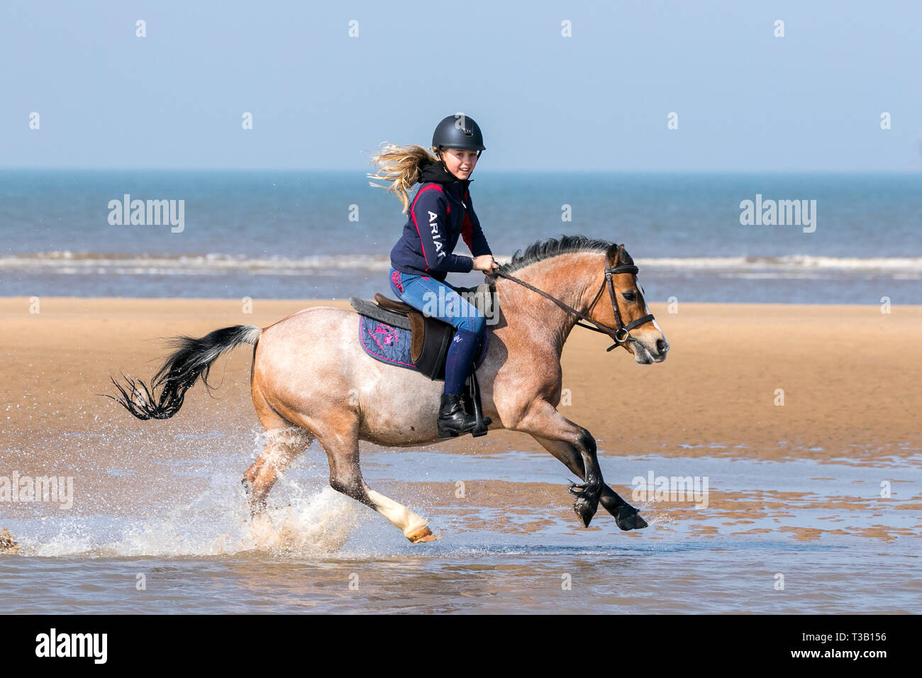 Ein pony am strand reiten Stockfotos und -bilder Kaufen - Alamy