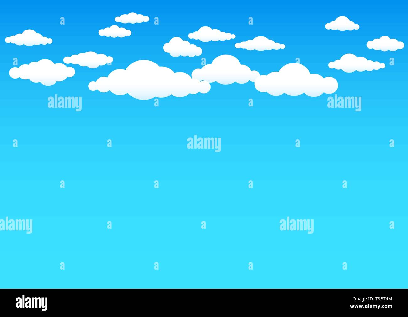 Blauer Himmel und Cartoon Wolken Stock-Vektorgrafik - Alamy