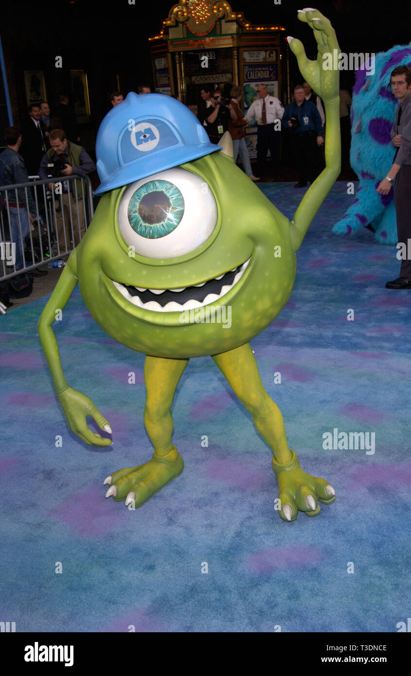 LOS ANGELES, Ca. Oktober 28, 2001: Monster, Inc Charakter MIKE WAZOWSKI ...