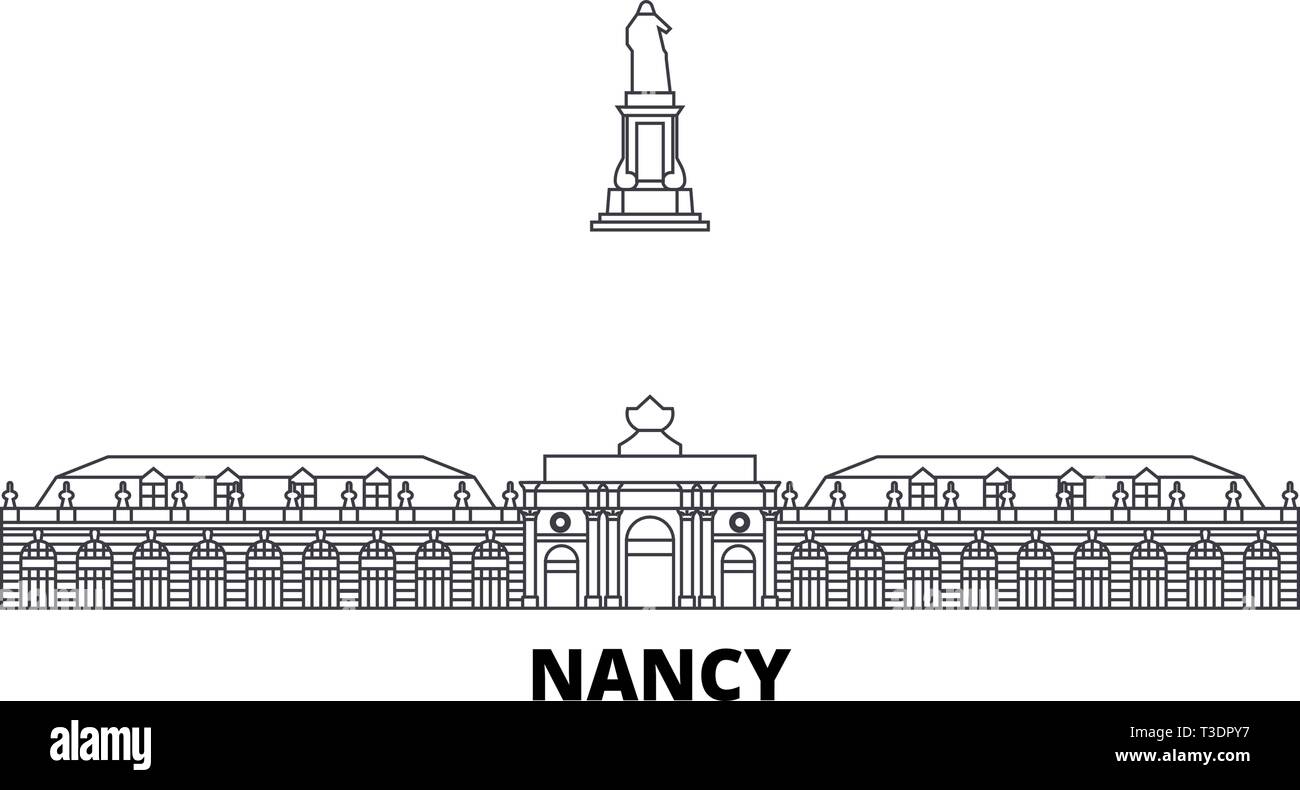 Frankreich, Nancy Referenzmarkenlinie reisen Skyline. Frankreich, Nancy ...