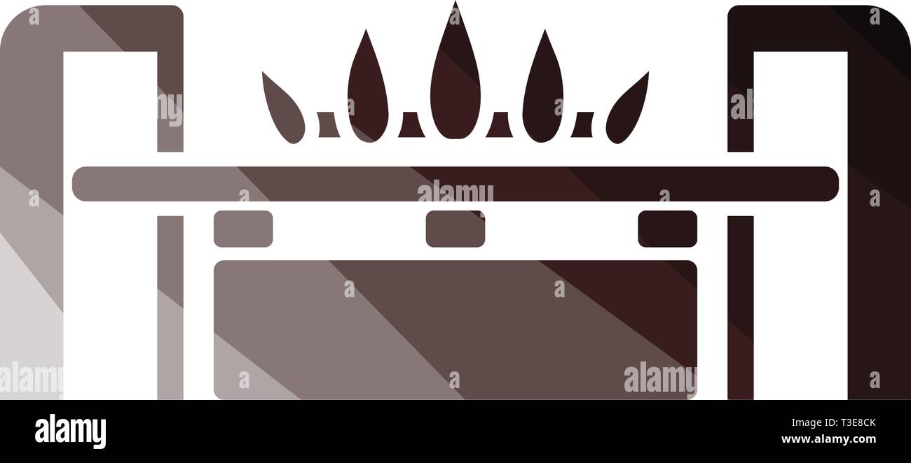 Gasbrenner-Symbol. Flache Farbgestaltung. Vektor-Illustration Stock ...