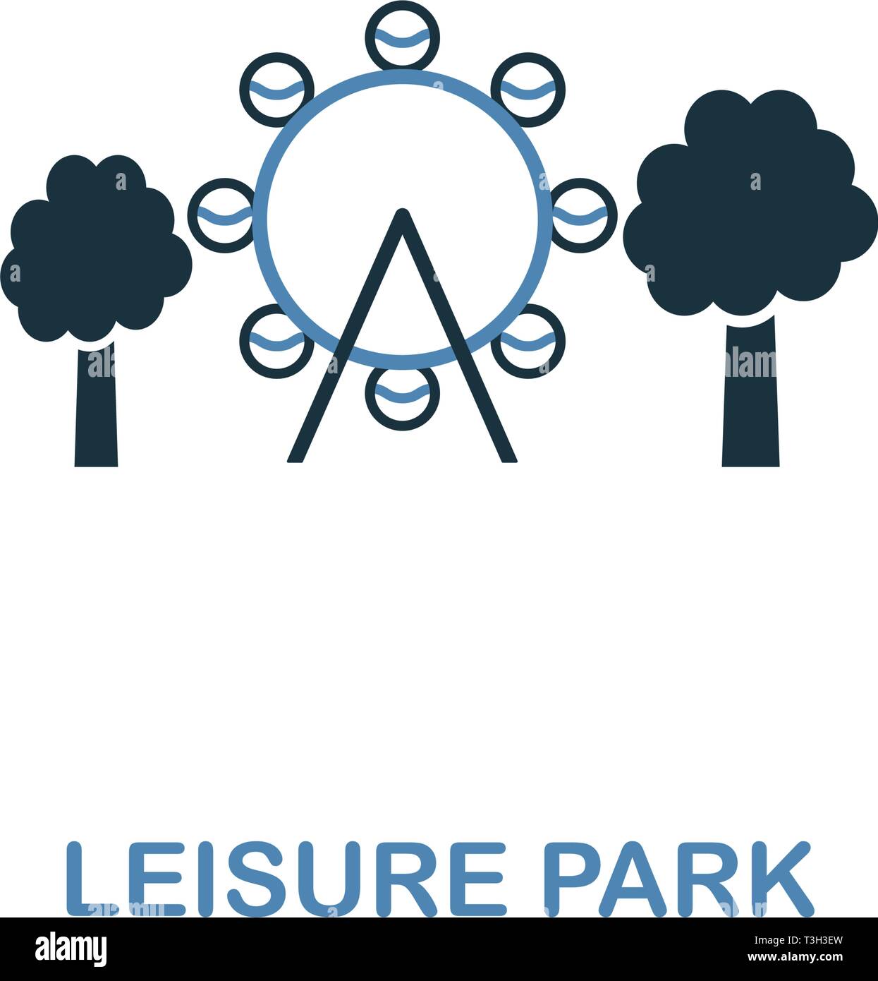 Freizeitpark Symbol in zwei Farben. Kreative Gestaltung von Stadt ...