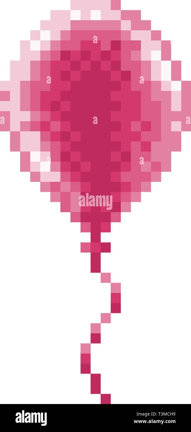 Pixel-art Ballon 8-Bit Arcade Spiel Symbol Stock-Vektorgrafik - Alamy