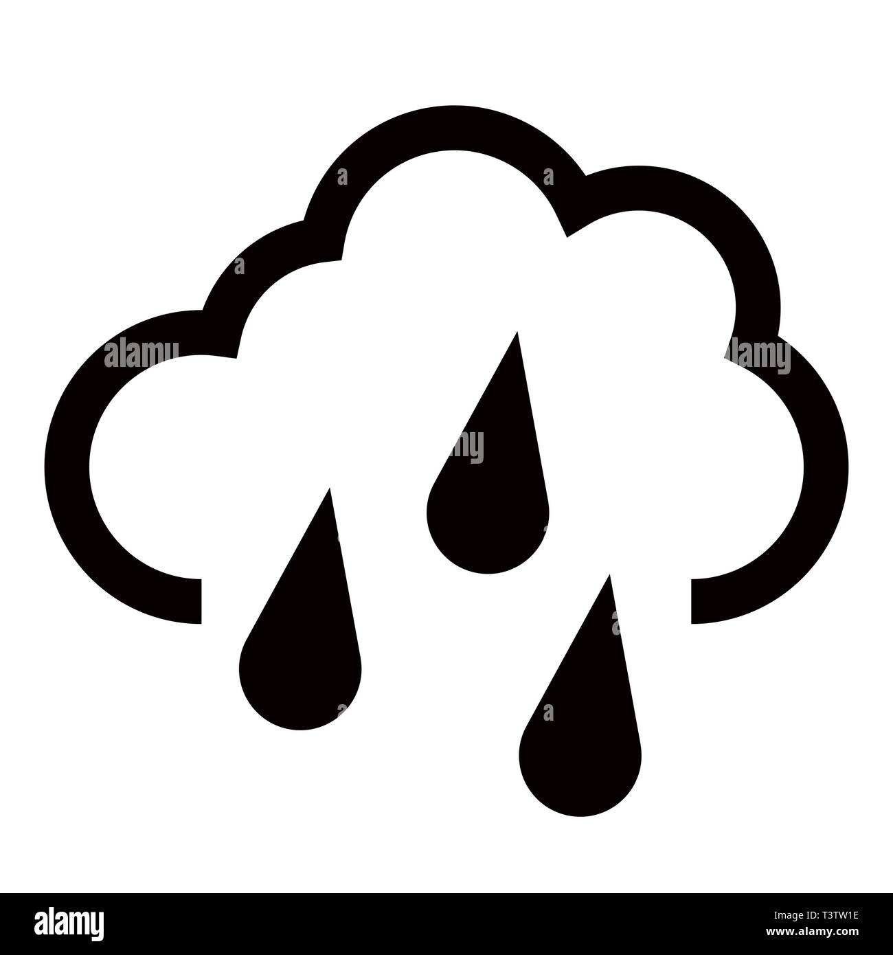Harte Regen Symbol in trendigen Flat Style auf Hintergrund isoliert ...