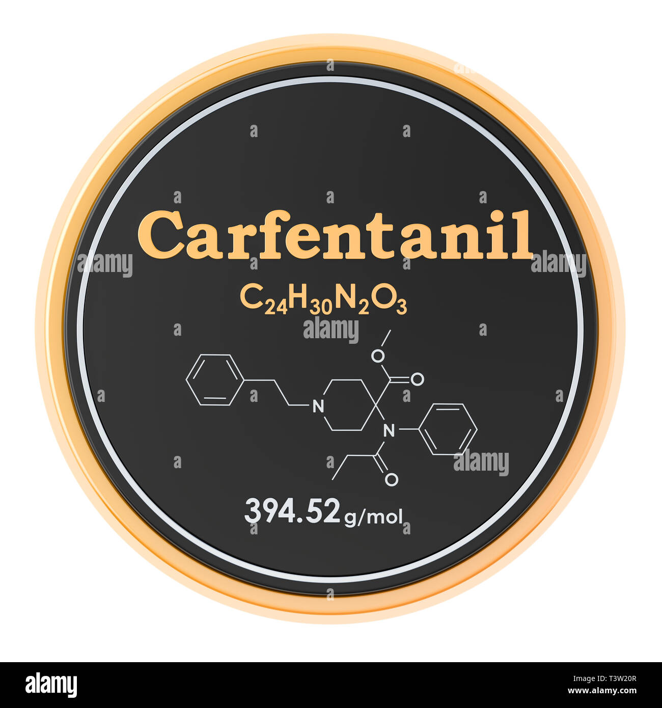 Carfentanil oder carfentanyl. Die chemische Formel, der molekularen ...